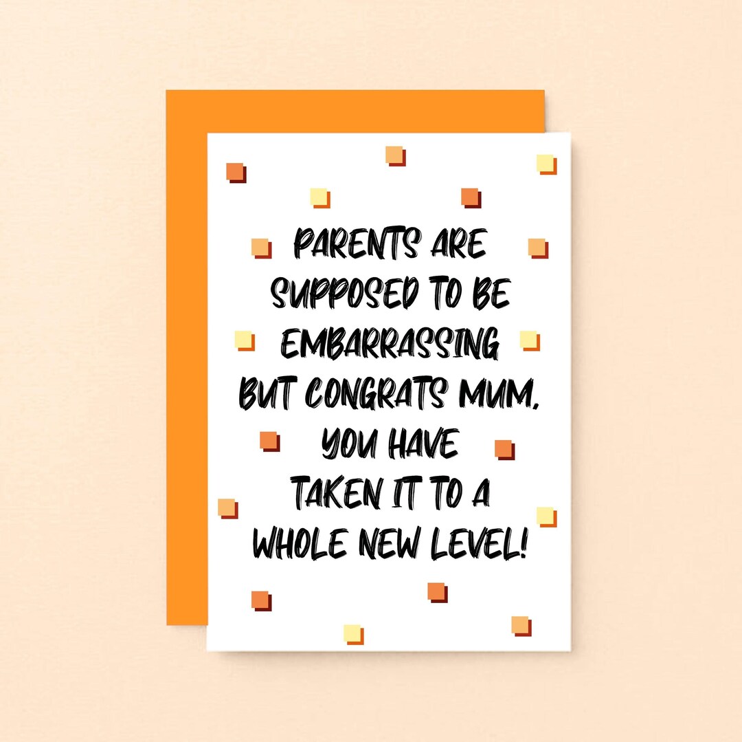 Funny Birthday Card for Mum. Embarrassing Mum, Cheeky Banter Card for ...