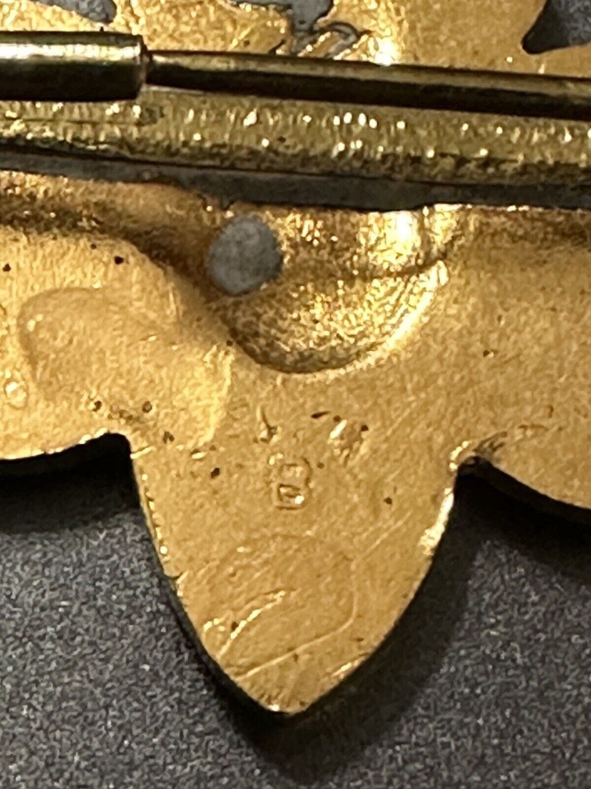 Vintage Girl Scout Trefoil Lapel Pin Gold Eagle Four Stars Brownies ...