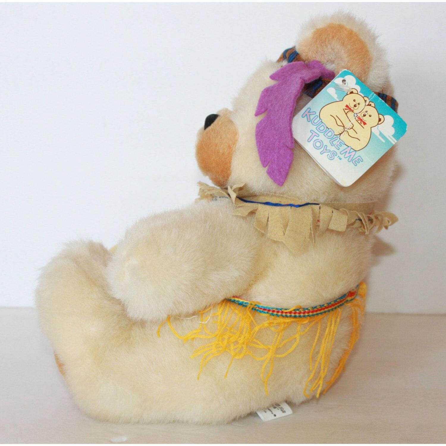 Vtg Kellytoy Indian Girl Teddy Bear Plush Stuffed Animal 9" Native ...