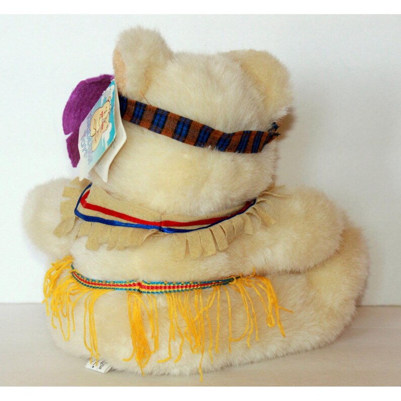 Vtg Kellytoy Indian Girl Teddy Bear Plush Stuffed Animal 9" Native ...