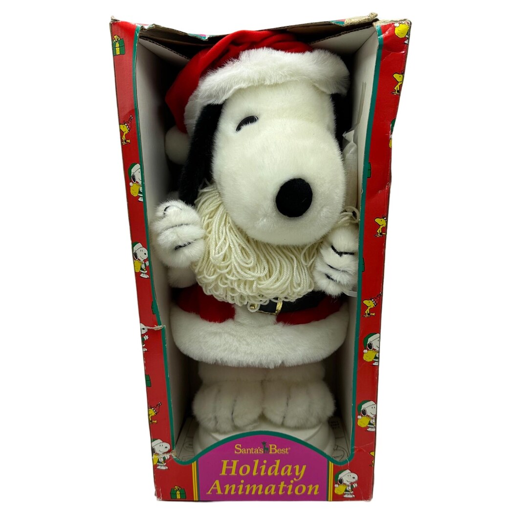 New Vtg 1997 Santas Best Snoopy Claus Holiday Decor Animated Motionette ...