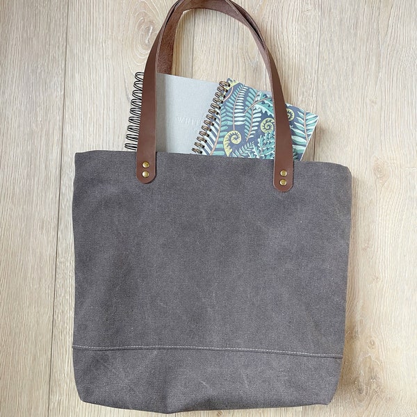 Gray Canvas Bag - Etsy