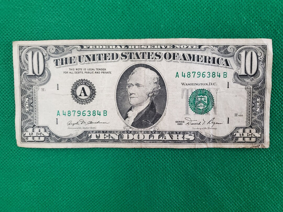 1981 Series Ten Dollar Bill - Etsy