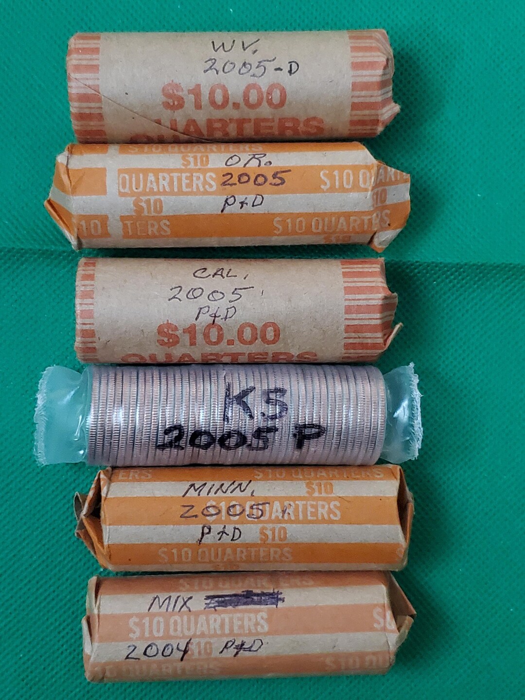 Six State Quarter Rolls Including a Roll for Each of the Five 2005 ...