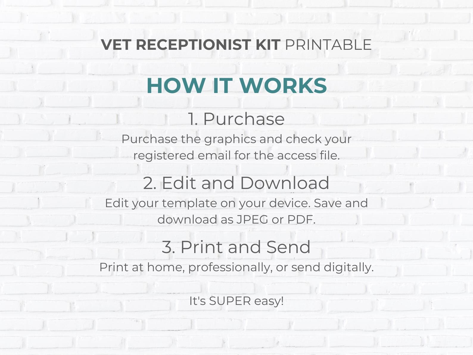 Veterinary Office Receptionist Survival Kit Printable Download, 8.5x11 ...