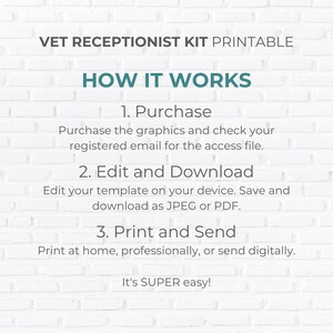 Veterinary Office Receptionist Survival Kit Printable Download, 8.5x11 ...