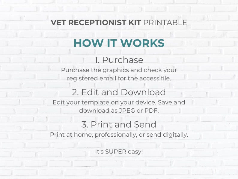 Veterinary Office Receptionist Survival Kit Printable Download, 8.5x11 ...