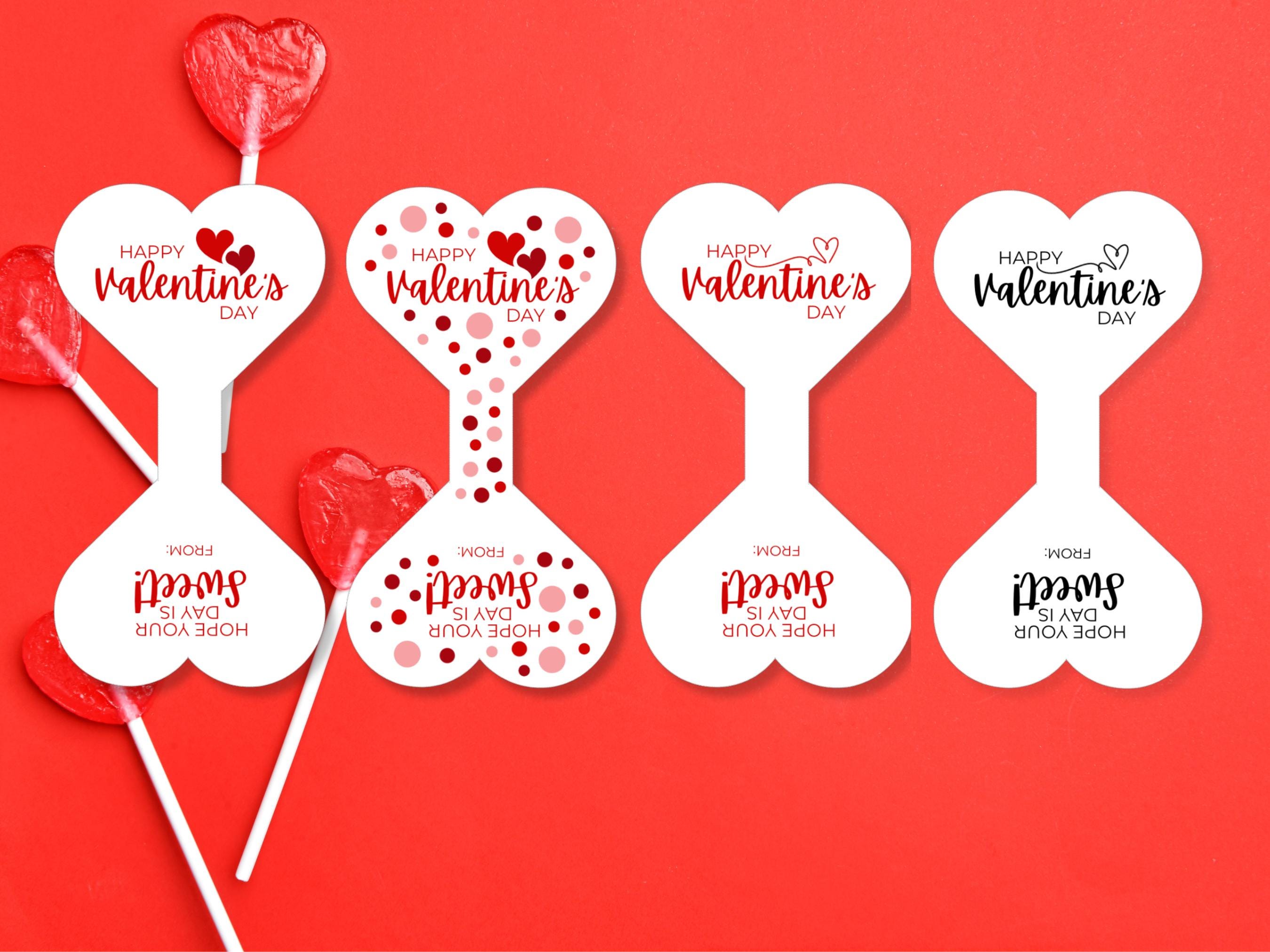 Printable Heart Lollipop Holder | DIY Valentines Day Card & Tag | Sweet ...