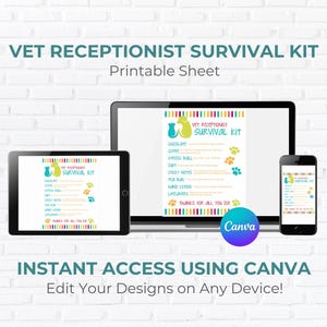 Veterinary Office Receptionist Survival Kit Printable Download, 8.5x11 ...