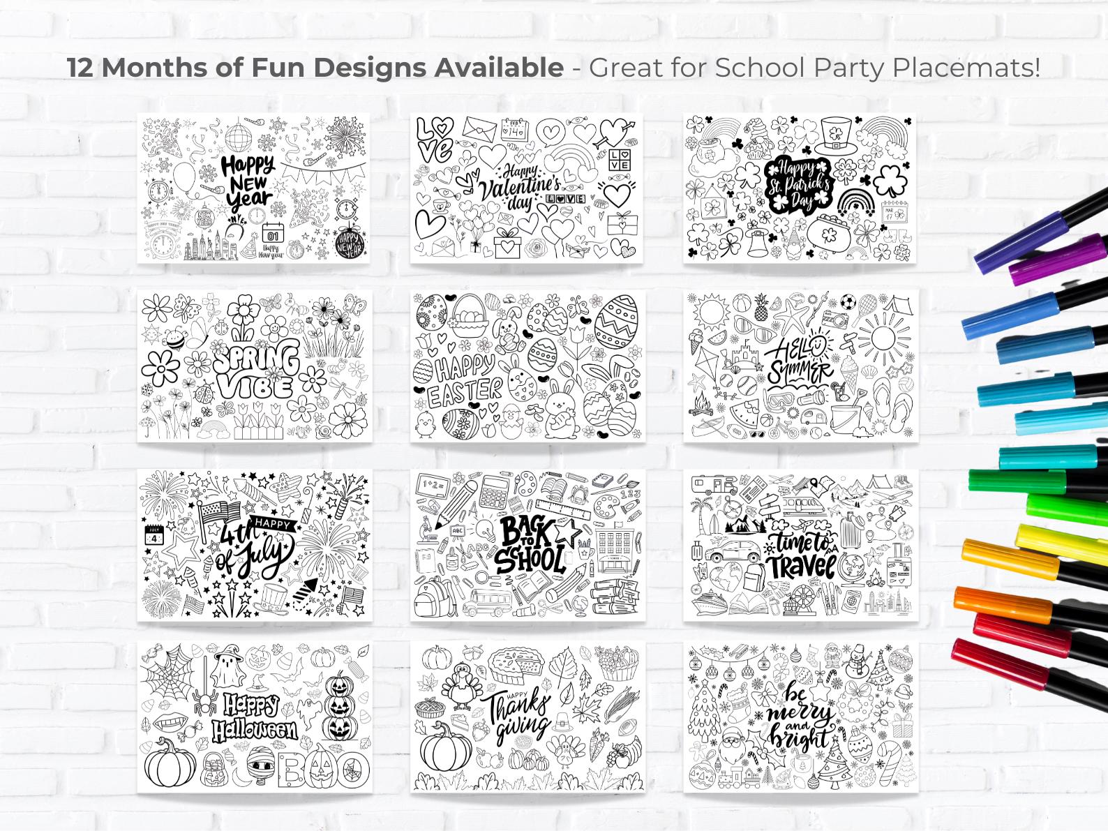 Instant Download Valentine's Day Drawing Place Mat - Fun Table Activity ...