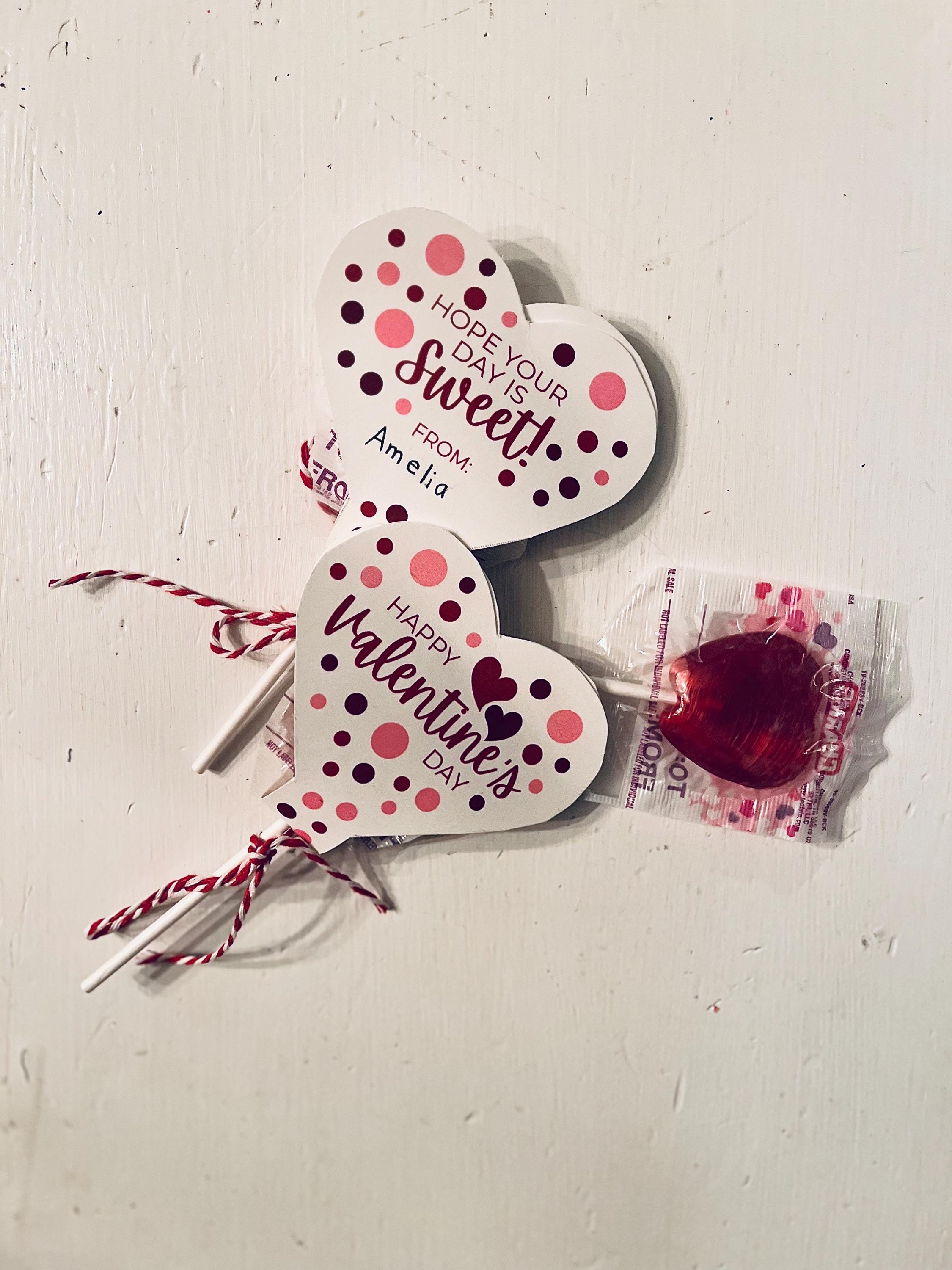Printable Heart Lollipop Holder | DIY Valentines Day Card & Tag | Sweet ...