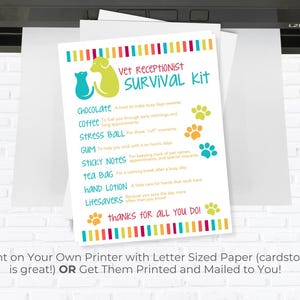 Veterinary Office Receptionist Survival Kit Printable Download, 8.5x11 ...