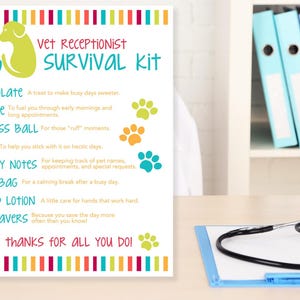 Veterinary Office Receptionist Survival Kit Printable Download, 8.5x11 ...