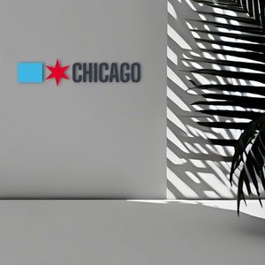 Stylish Chicago City Flag Decal - 8" Wide, 3-tone Color - Etsy