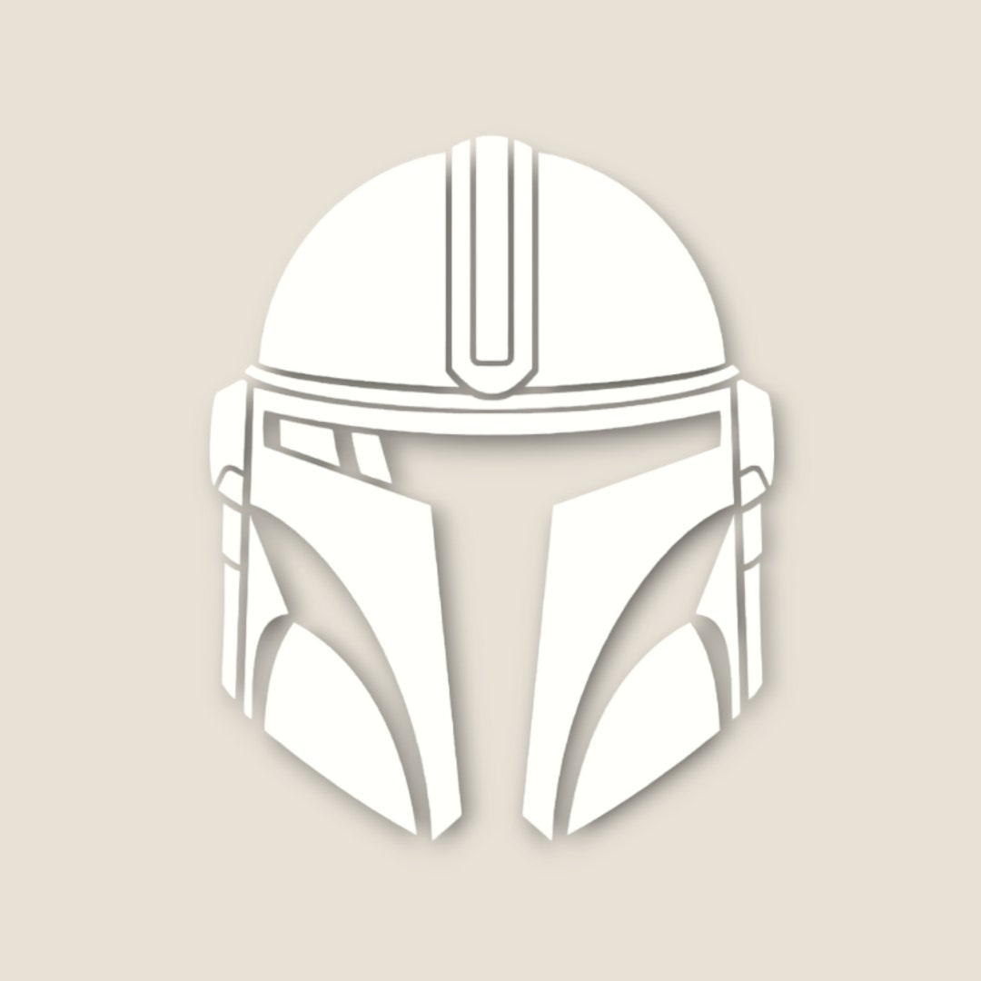 Mandalorian Helmet Decal Sticker - High Quality Vinyl - Etsy