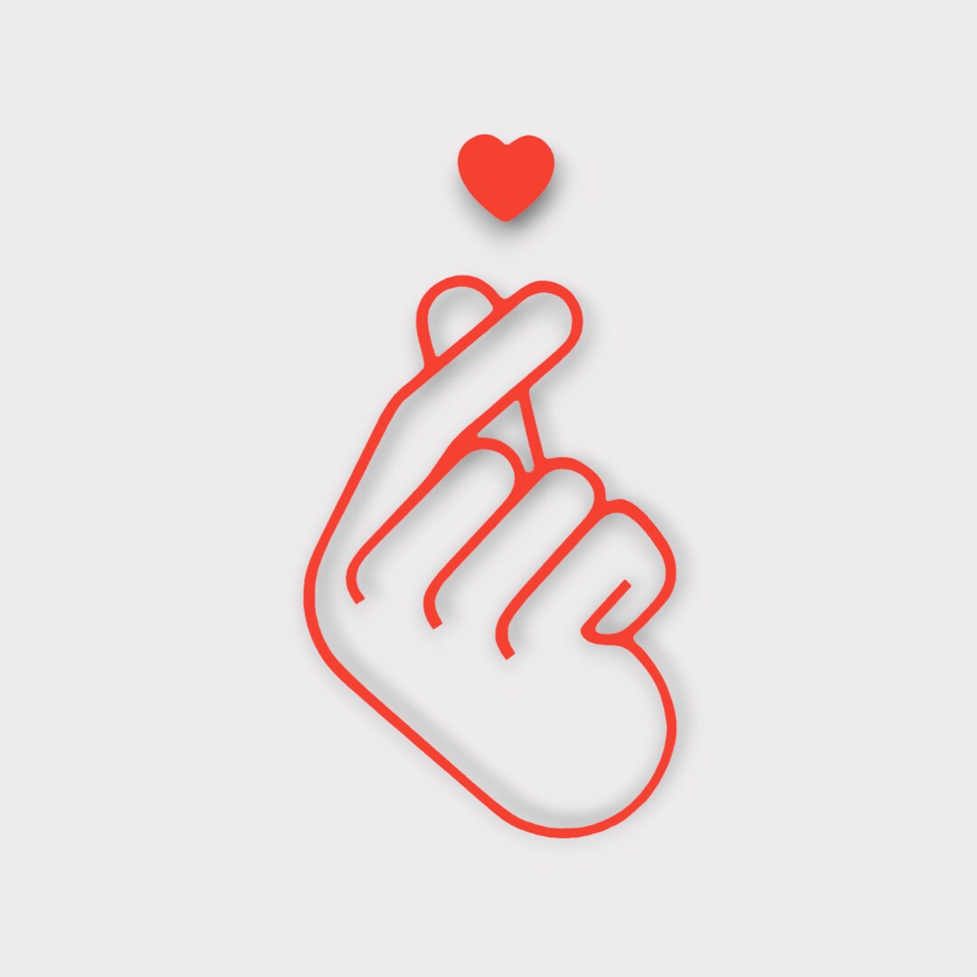 2 Pack - Korean Heart Expression Vinyl Decal Sticker for Cars, Boats ...