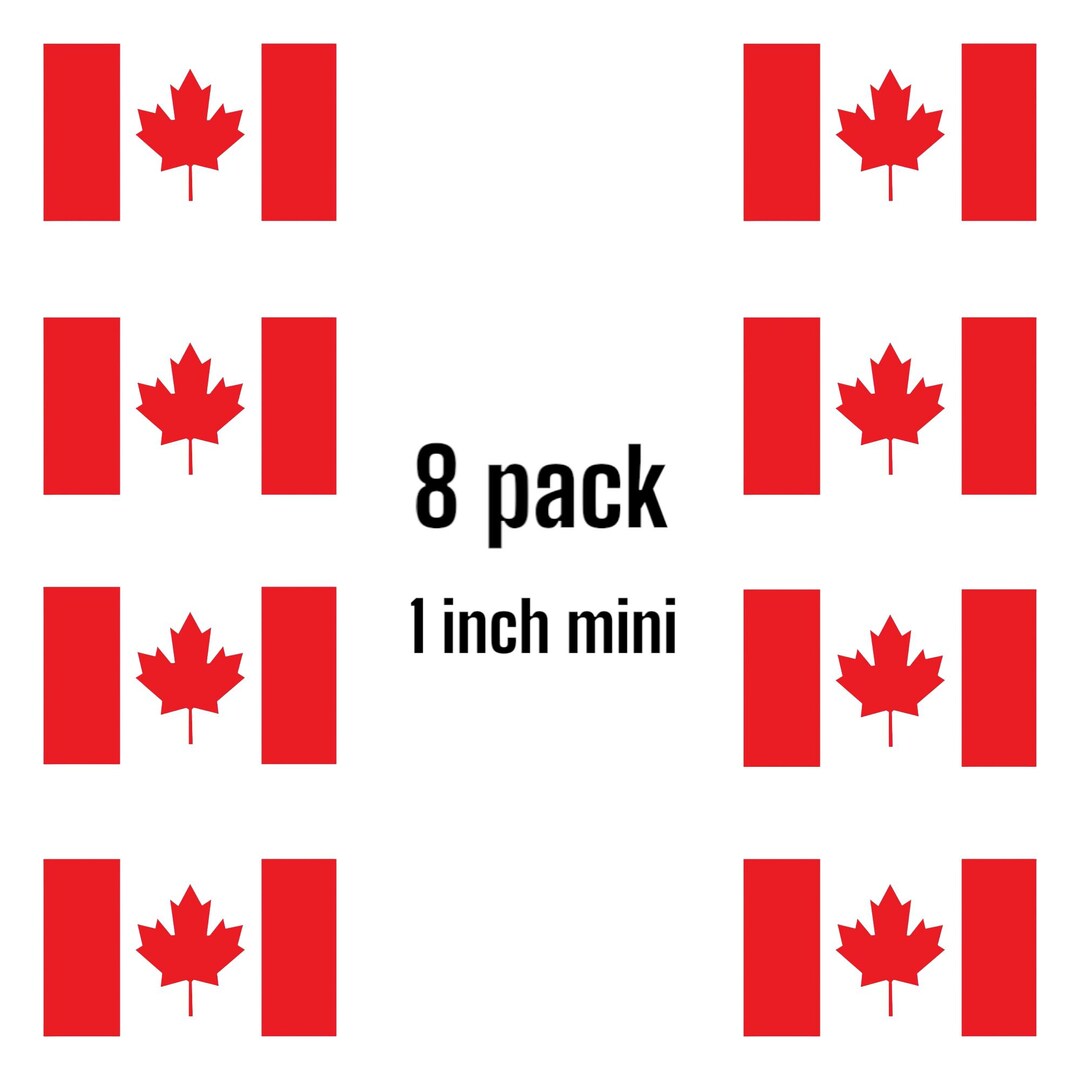 Canada Flag Die-cut Vinyl Decal Sticker, 6x3 Inch or Mini 1 Inch (8 ...