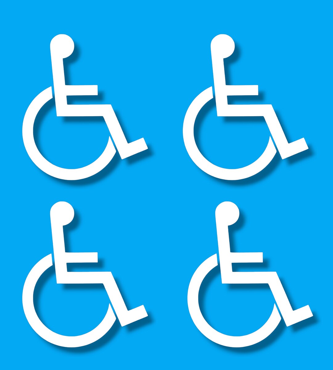 Premium 4-pack Handicap Disability Decal Stickers - 5" Tall X 4" Wide ...