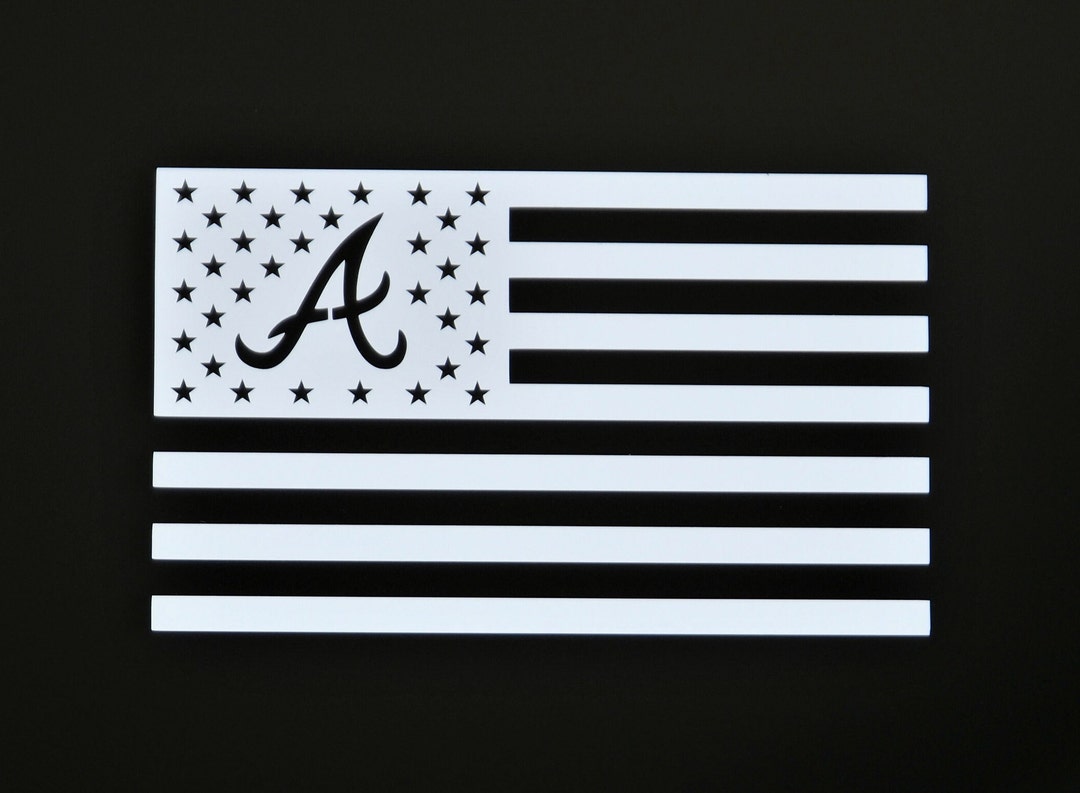 Atlanta - American Flag Hybrid 5" X 3" Die-cut Vinyl Decal Sticker for ...