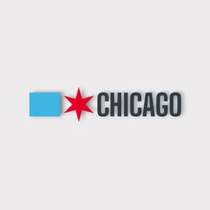 Stylish Chicago City Flag Decal - 8" Wide, 3-tone Color - Etsy