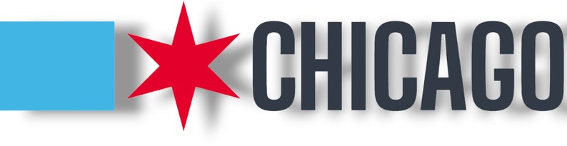 Stylish Chicago City Flag Decal - 8" Wide, 3-tone Color - Etsy