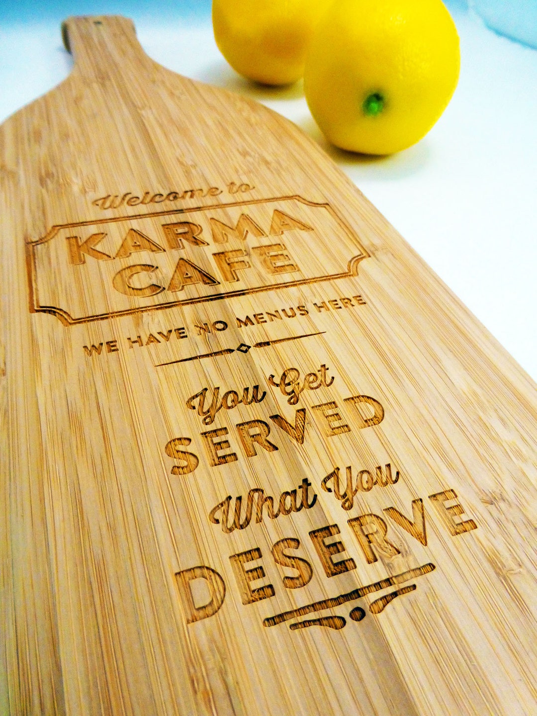 Welcome to Karma Cafe You Get Served What You Deserve - Wine Bottle ...