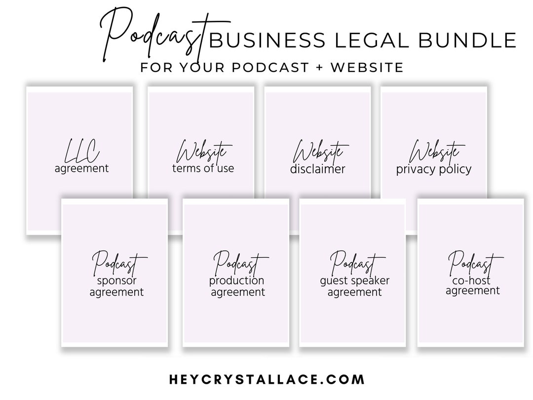 Podcast Business Legal Template Bundle | Podcast Co-host Agreement ...