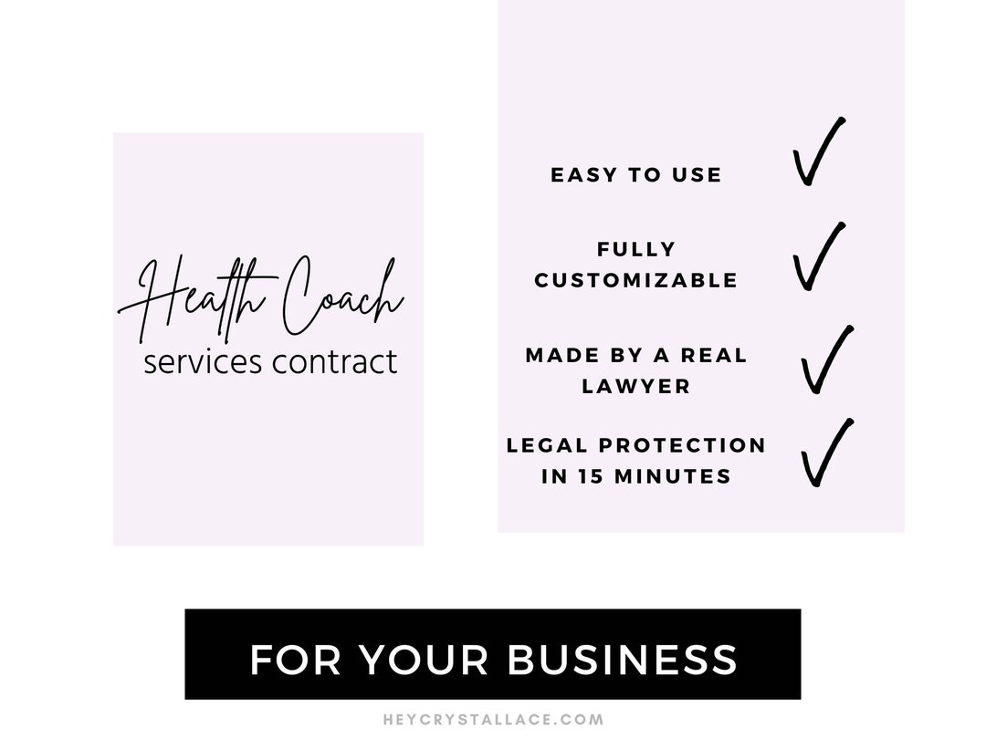 Health Coach Wellness Coach Contract Template Bundle | Health Coach ...