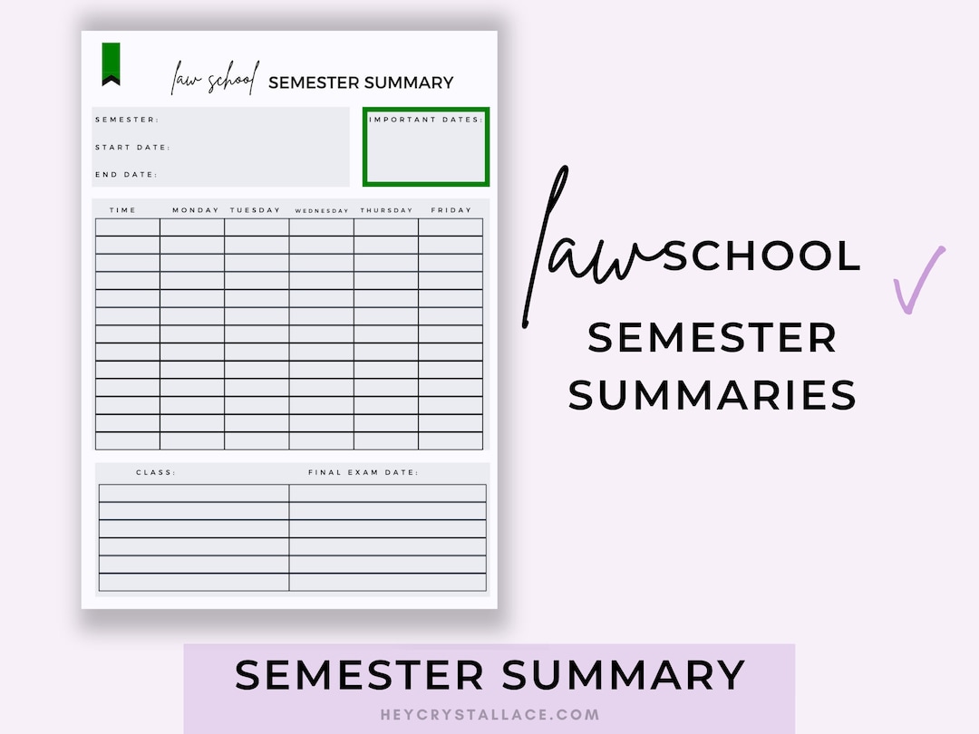 Law Student | Law School Semester Schedule | for Law Students | Law ...