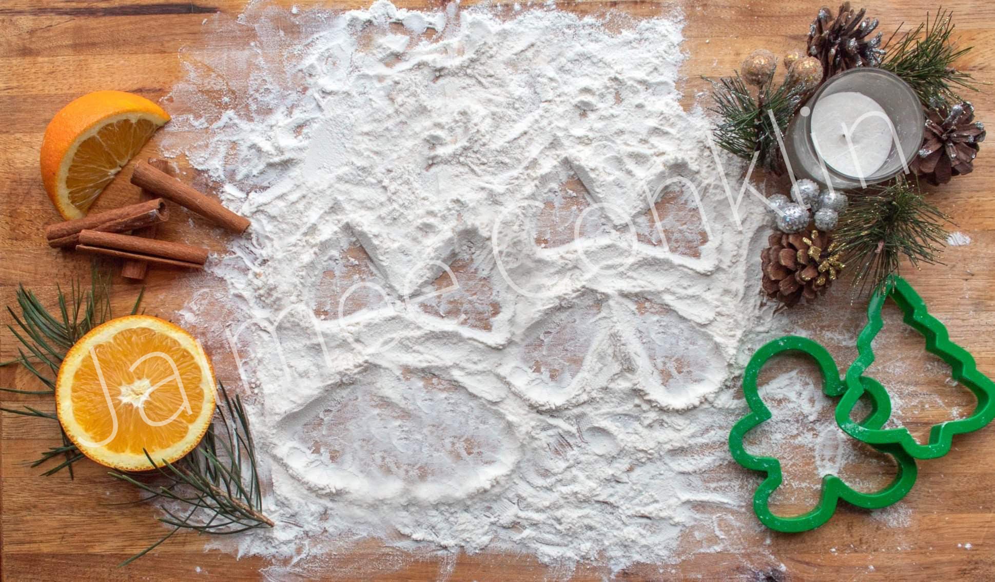 Two Children Christmas Flour Snow Angel Digital Background for | Etsy