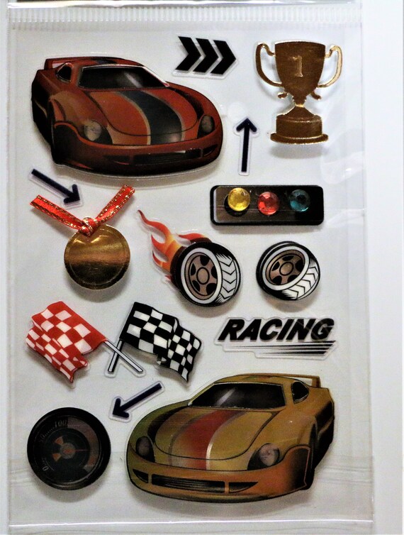 RACE CAR DRIVING Flags Lights Winners Cup Cars La Petites | Etsy