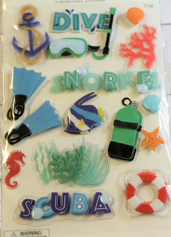 Scuba Dive Snorkel La Petites 3D Stickers Acid Free - Etsy