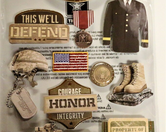 UNITED STATES ARMY, Paper House 3D Stickers, Dimensional Set, Acid Free ...