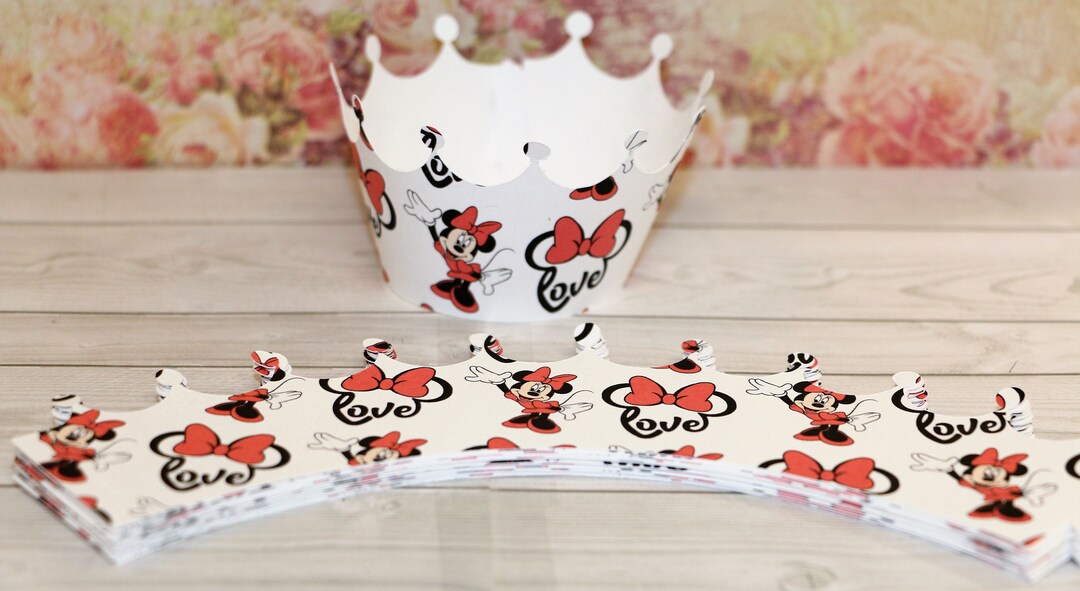 13, Bakers Dozen, Minnie Mouse, Crown, Love, Bow, Red, Black, Cupcake ...