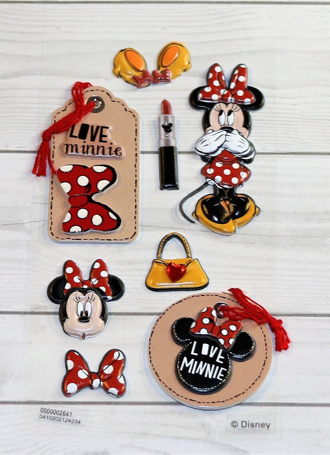 Disney, MINNIE MOUSE, 3-dimensional Puffy Stickers, Scrapbooking, Cards ...