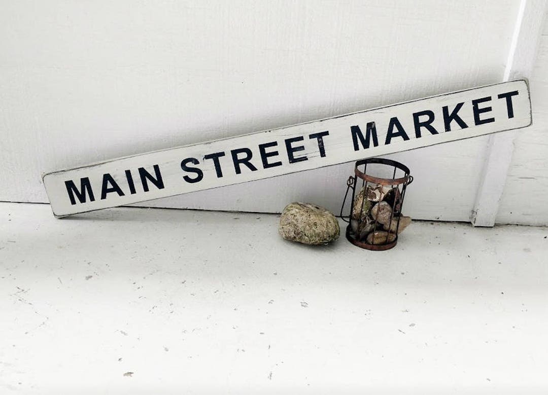 MAIN ST. MARKET Wood Sign / Kitchen Sign / Farmhouse Sign / Distressed ...