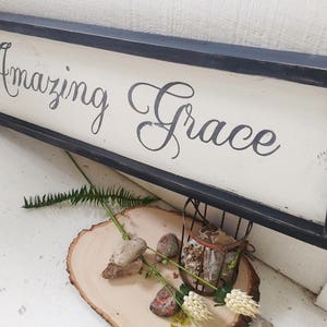 AMAZING GRACE Wood SIGN // Wooden Sign // Faith Sign // Black Frame ...