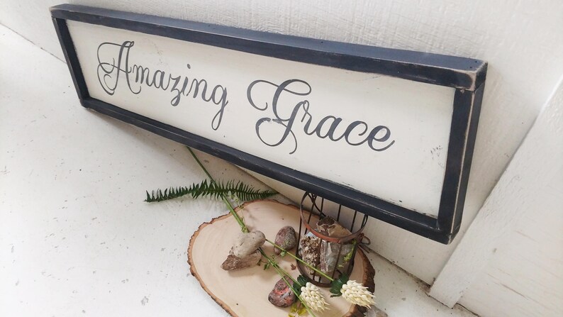 AMAZING GRACE Wood SIGN // Wooden Sign // Faith Sign // Black - Etsy