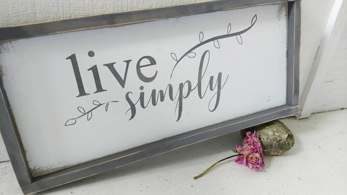 LIVE SIMPLY Wood Sign // Simple Life // Distressed Wooden Sign - Etsy