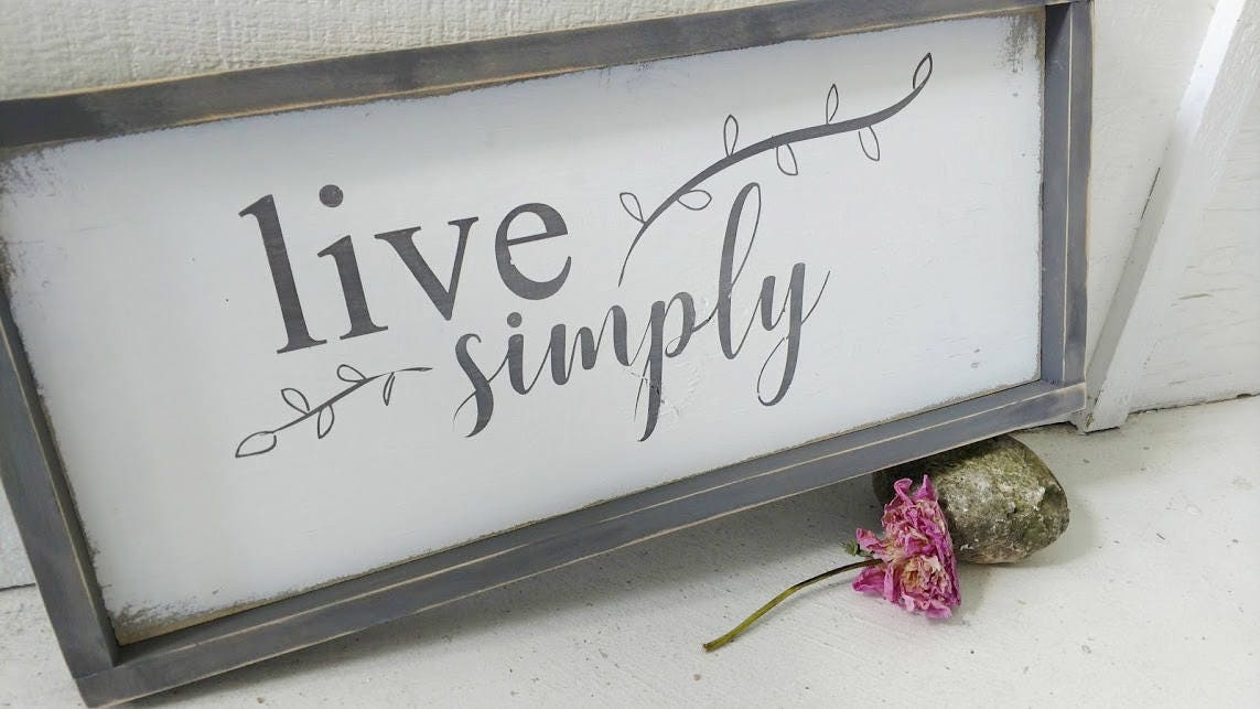 LIVE SIMPLY Wood Sign // Simple Life // Distressed Wooden Sign - Etsy