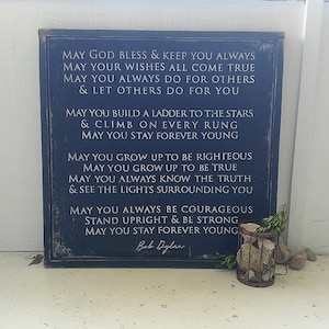 FOREVER YOUNG Large Sign | Bob Dylan Lyrics | Song Lyric Sign | Rod ...