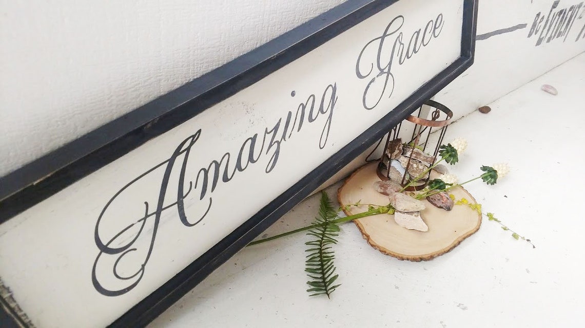 AMAZING GRACE Wood SIGN // Wooden Sign // Faith Sign // Black - Etsy