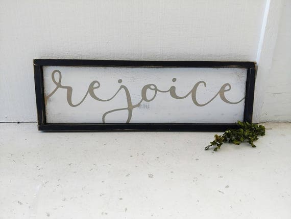 REJOICE Wooden Sign // Faith Sign // Spiritual Decor // - Etsy