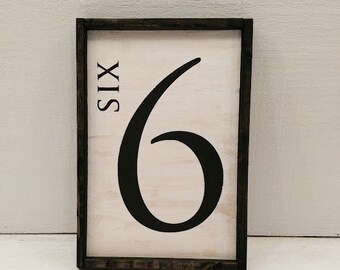 Number Sign Framed Number Sign Home Signs Wedding Signs - Etsy