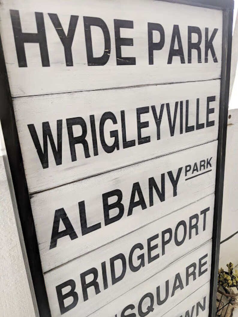 CHICAGO SUBWAY WOOD Sign | Hyde Park | Wrigleyville | Lincoln Square ...