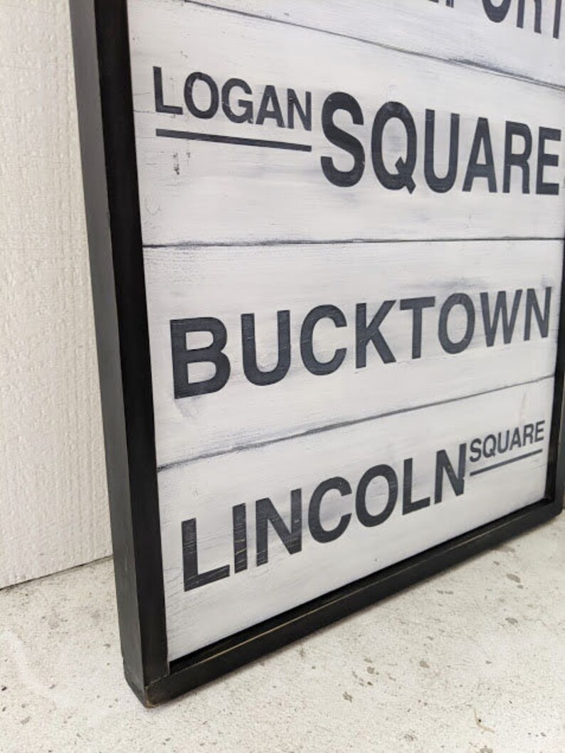 CHICAGO SUBWAY WOOD Sign Hyde Park Wrigleyville Lincoln - Etsy
