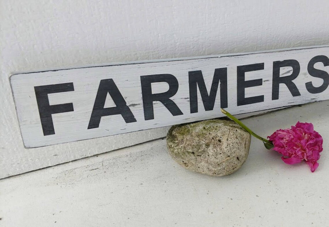 FARMERS MARKET Sign // Kitchen Sign // Farmhouse Sign // Distressed ...