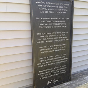 FOREVER YOUNG Large VERTICAL Sign | Bob Dylan Lyrics | Song Lyric Sign ...