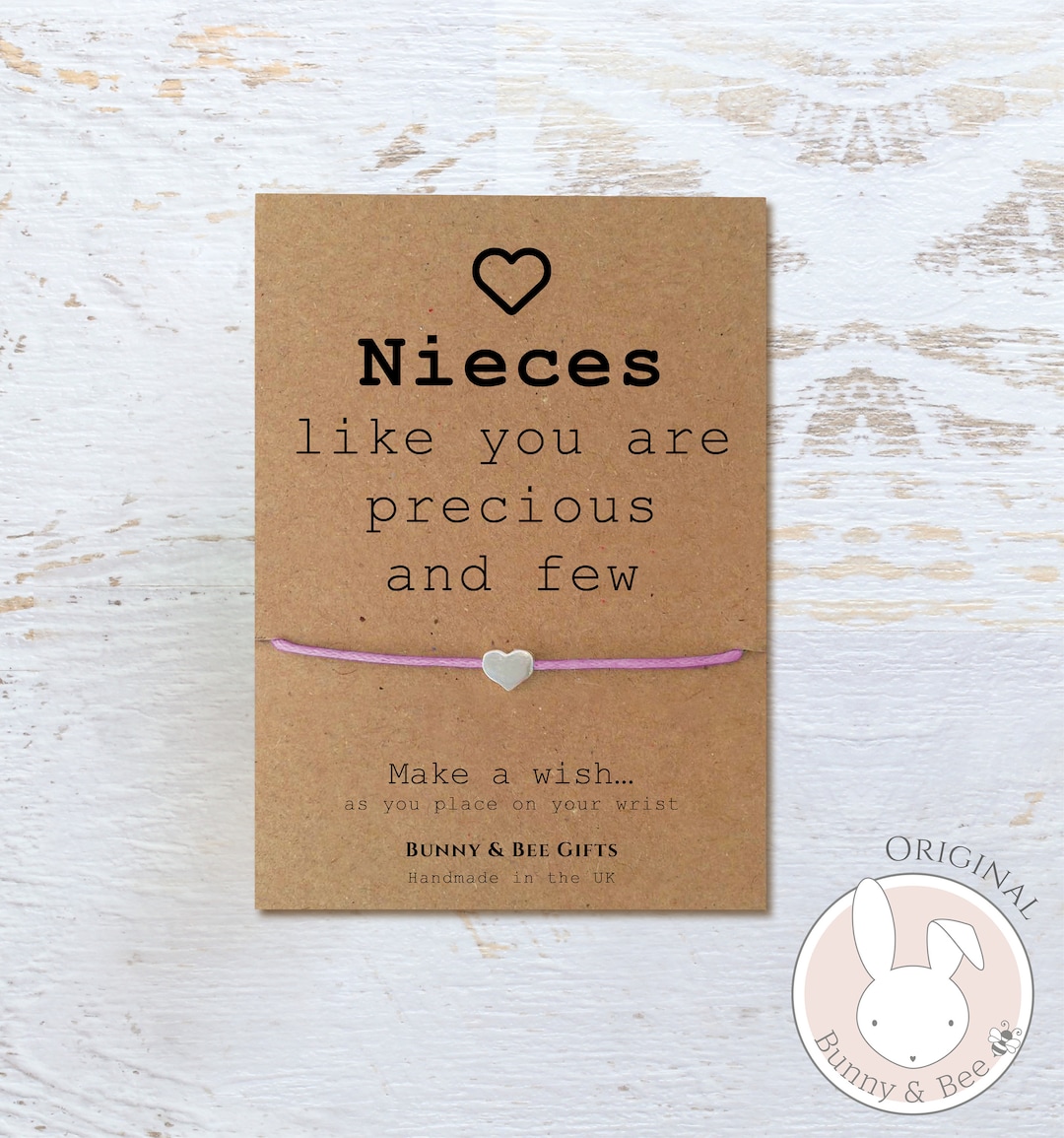 Nieces Like You Are Precious & Few, Wish Bracelet, From Auntie Aunty ...
