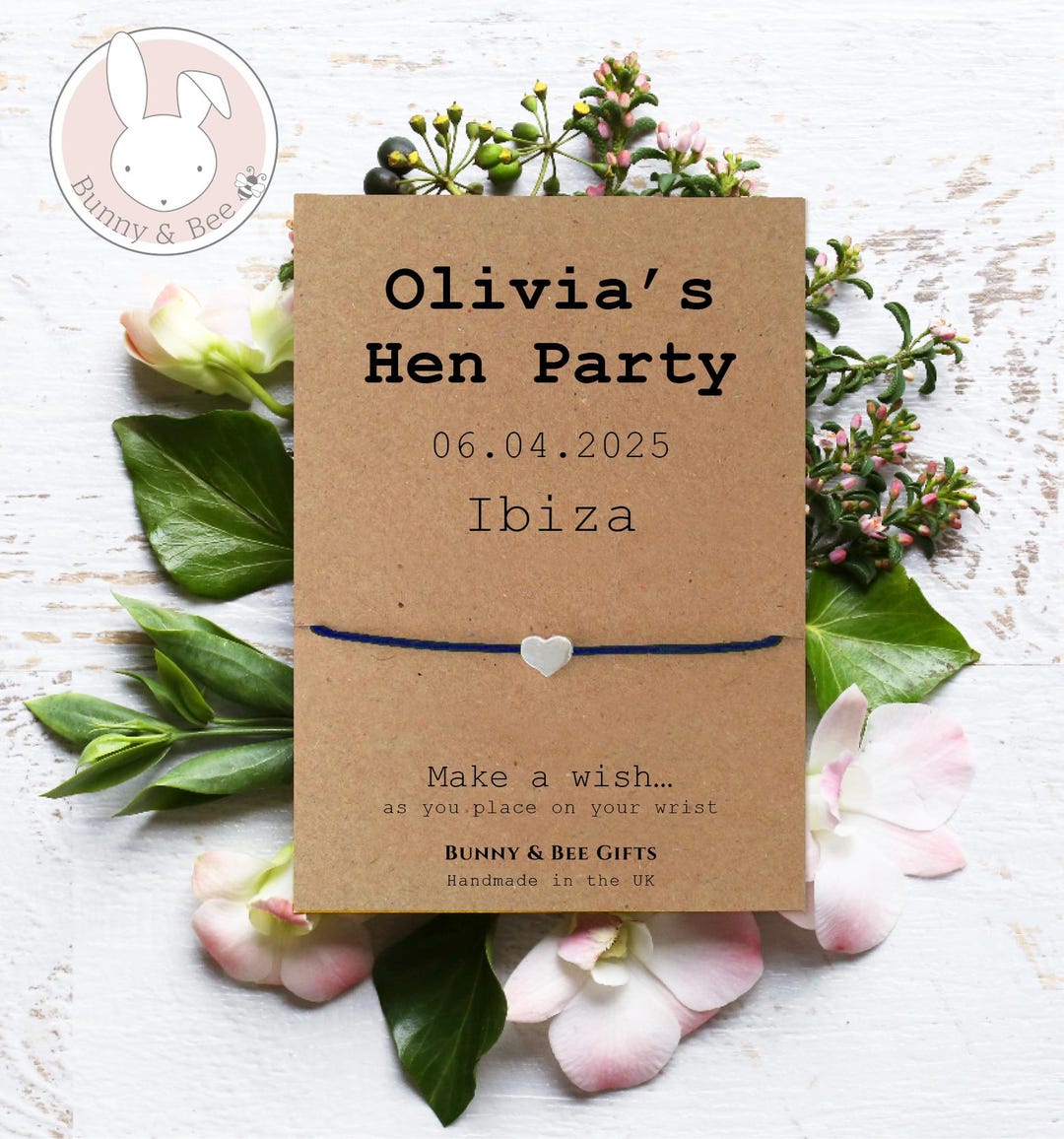 Hen Party Gifts, Personalised Hen Do Wish Bracelets, Bag Fillers, Bride ...